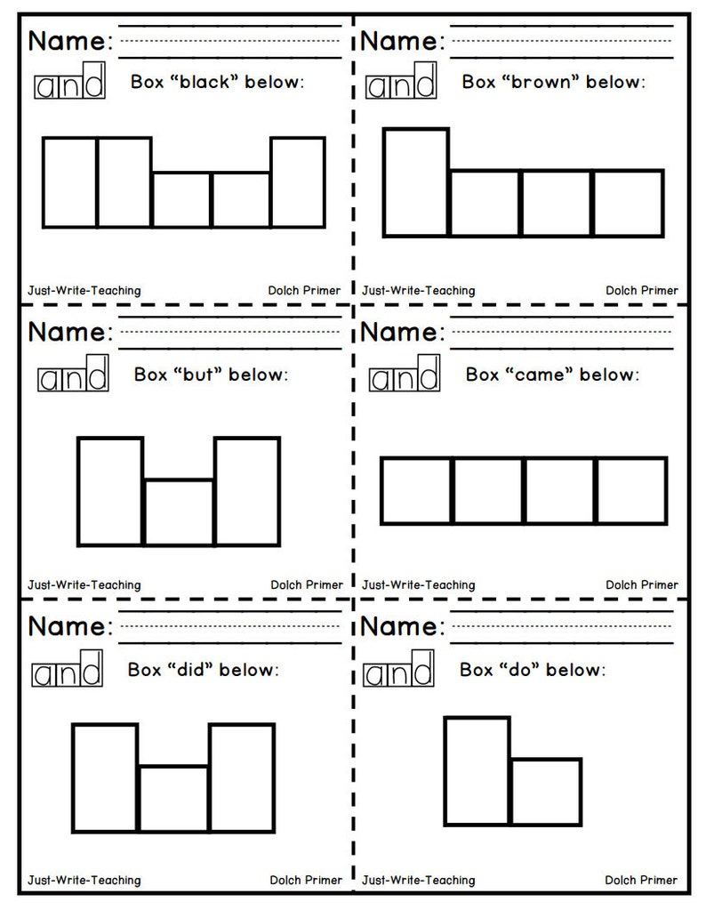 Dolch Primer Sight Word Task Cards - Etsy