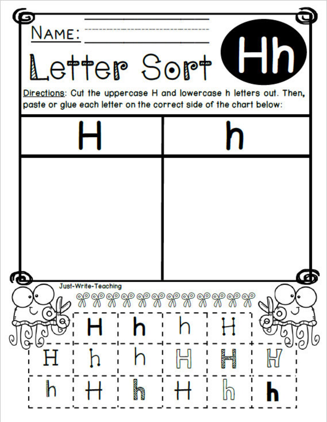 Letter Sort Cut and Paste - Alphabet Activities (26 Pages!) - Etsy