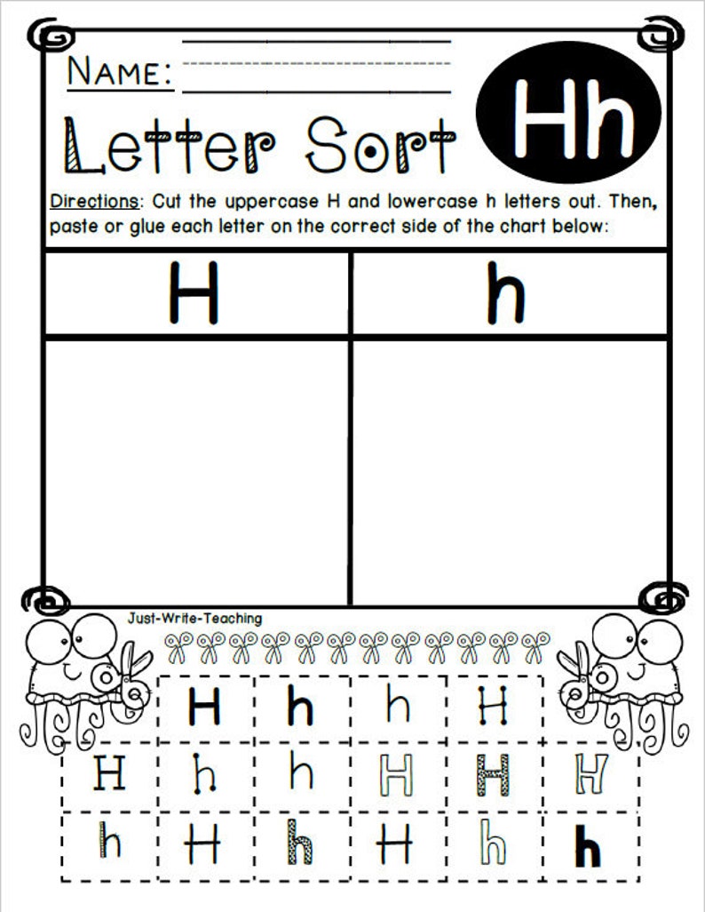 Letter Sort Cut and Paste - Alphabet Activities (26 Pages!) - Etsy