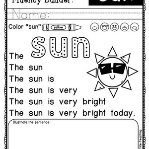 First Grade Summer Reading Fluency Builders - Set 1 - Etsy