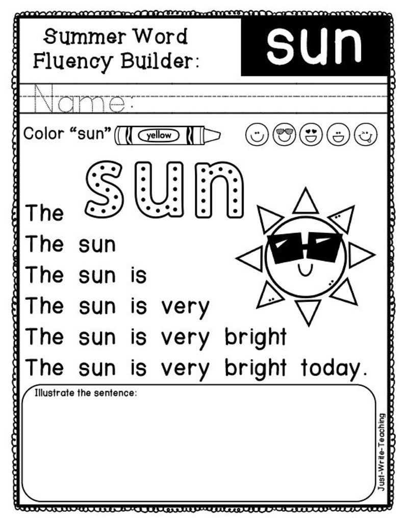 First Grade Summer Reading Fluency Builders - Set 1 - Etsy