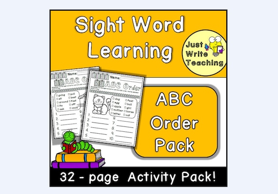 Sight Word ABC Order Activity Pack 32 Activities | Etsy