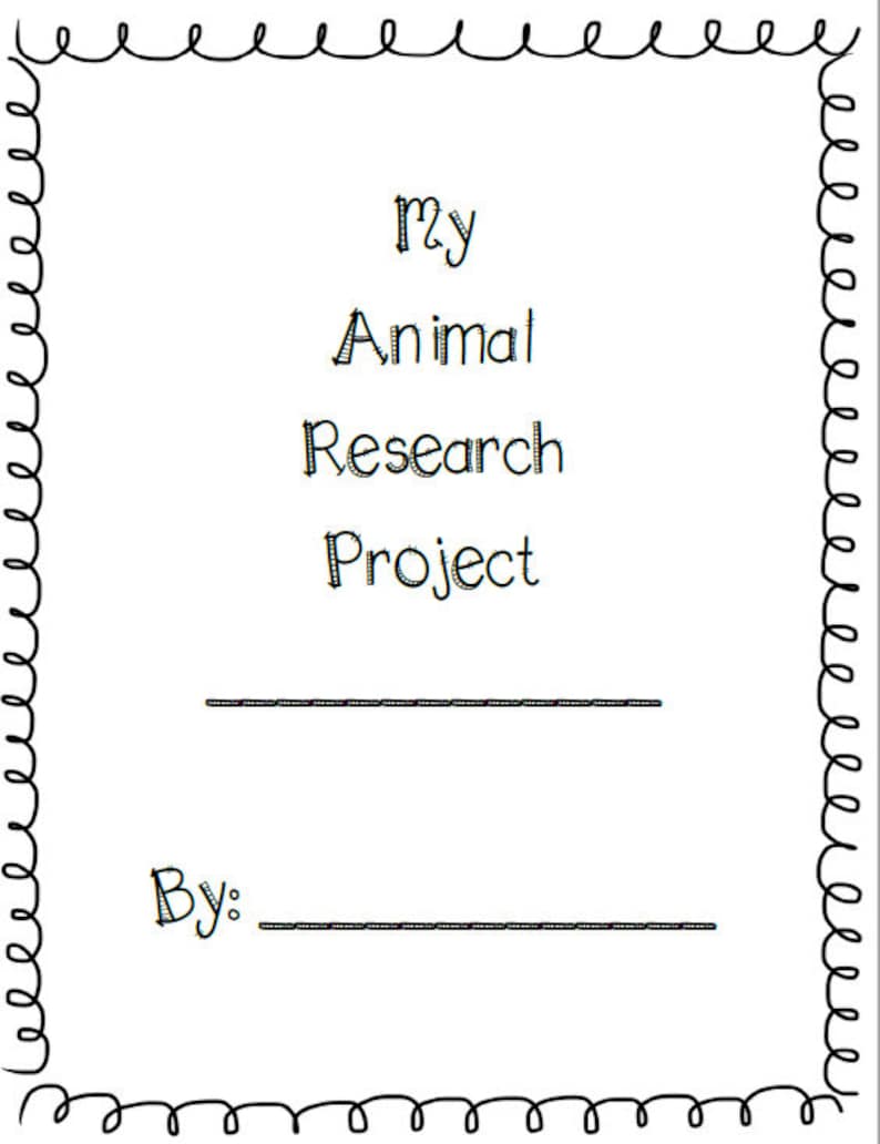 Animal Research Project Book Template (week-long) ~ Distance Learning ...