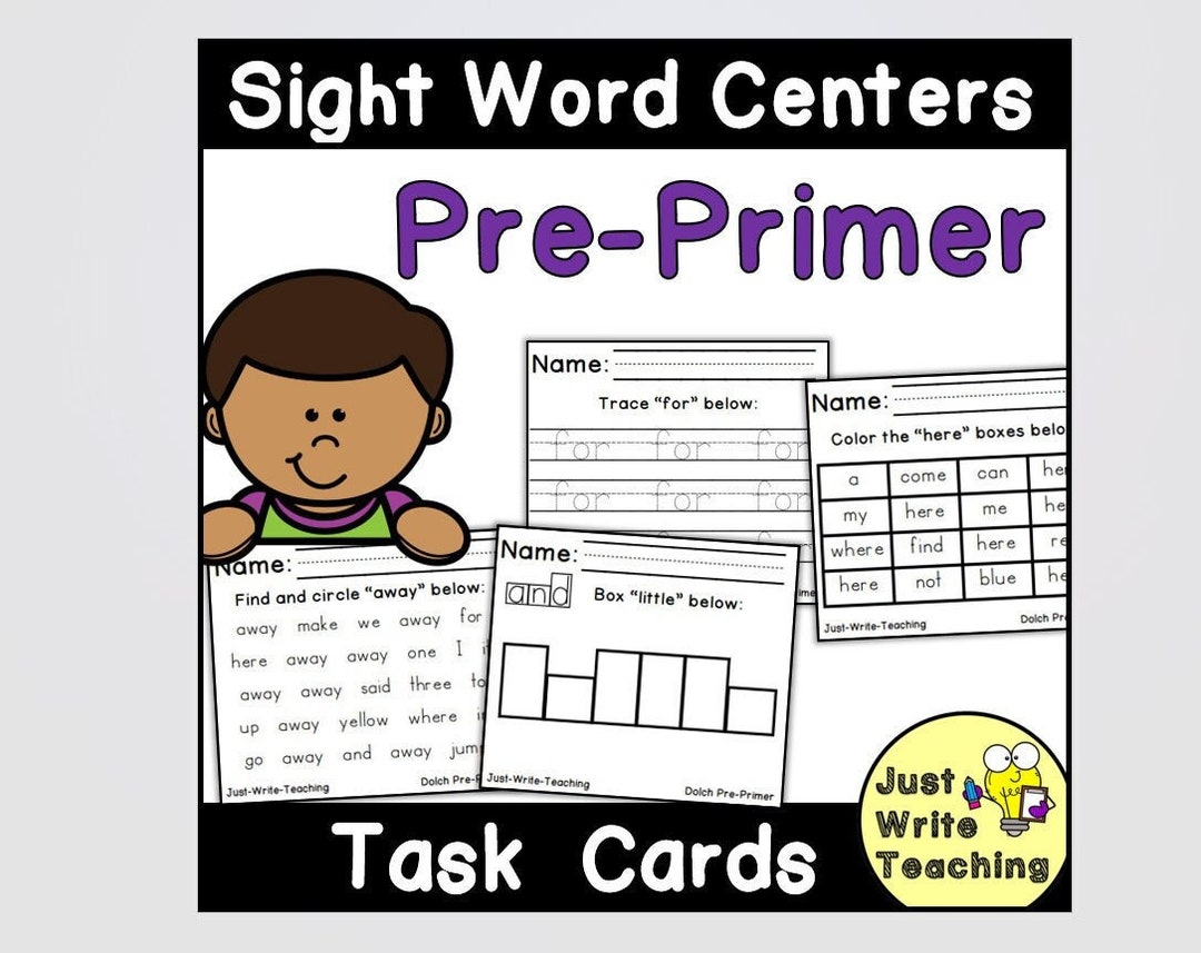 Dolch Pre-primer Task Cards for Sight Word Centers - Etsy
