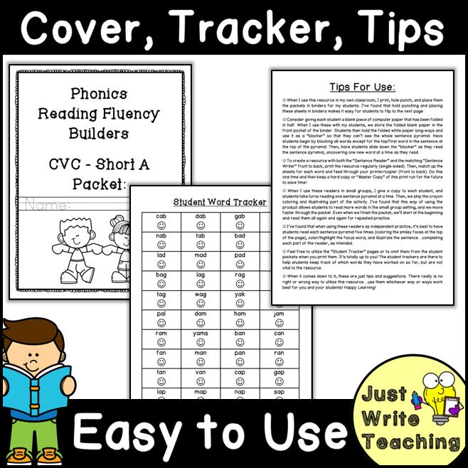 Reading Fluency Builders - CVC Short A - Etsy
