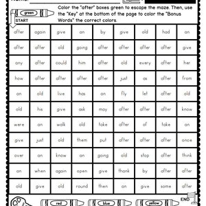 Sight Word Mazes - Centers Bundle - Etsy