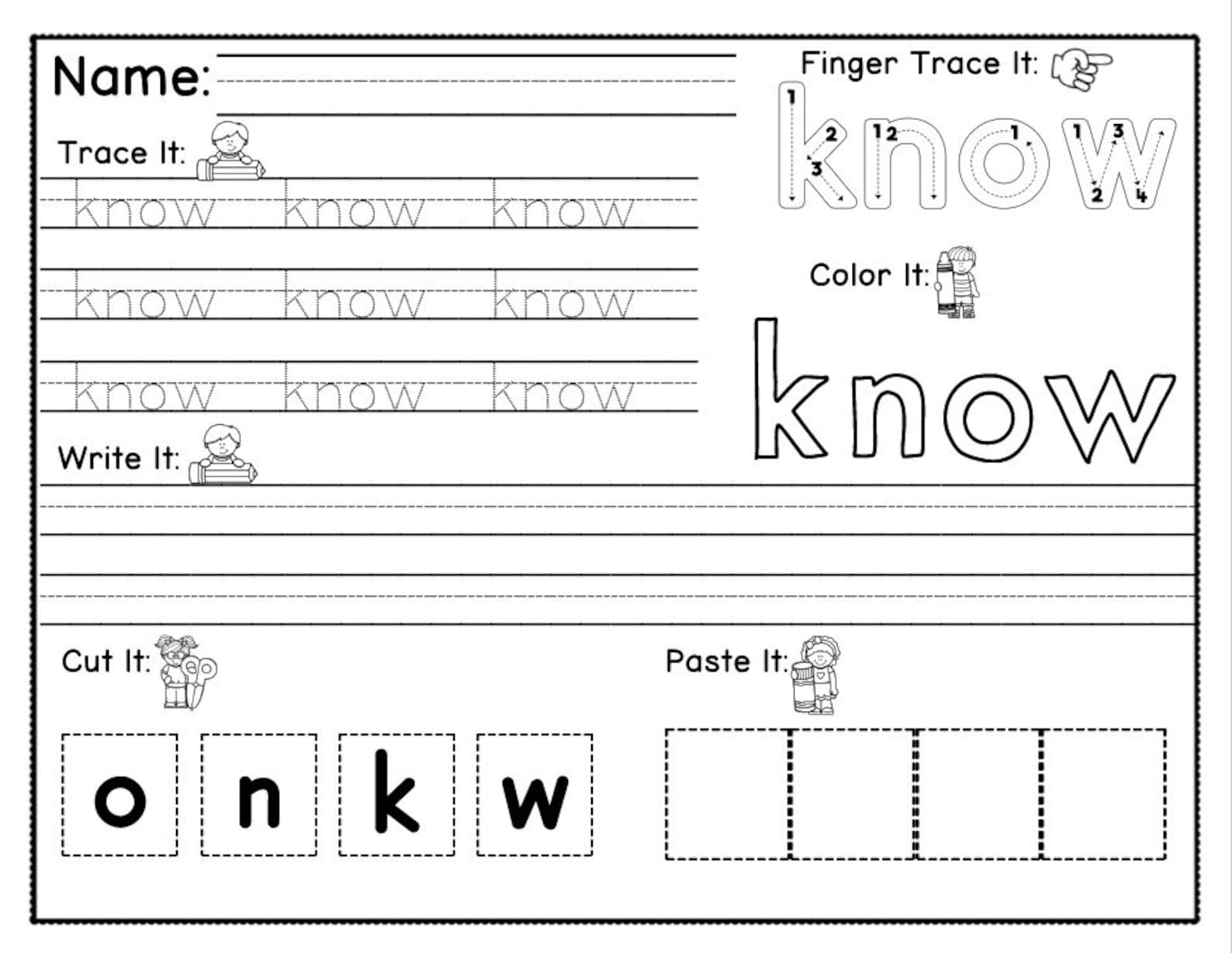 First Grade Sight Word Tracers - Etsy
