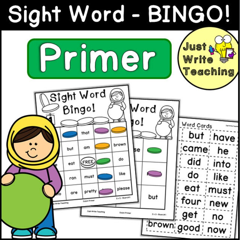 Sight Word Bingo - Dolch Primer - Etsy
