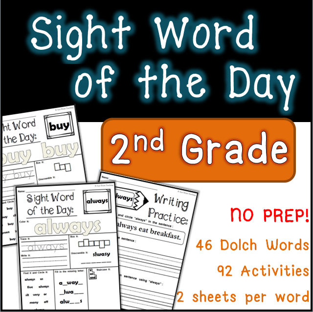 Sight Word of the Day Dolch Second Grade List 92 Activities - Etsy