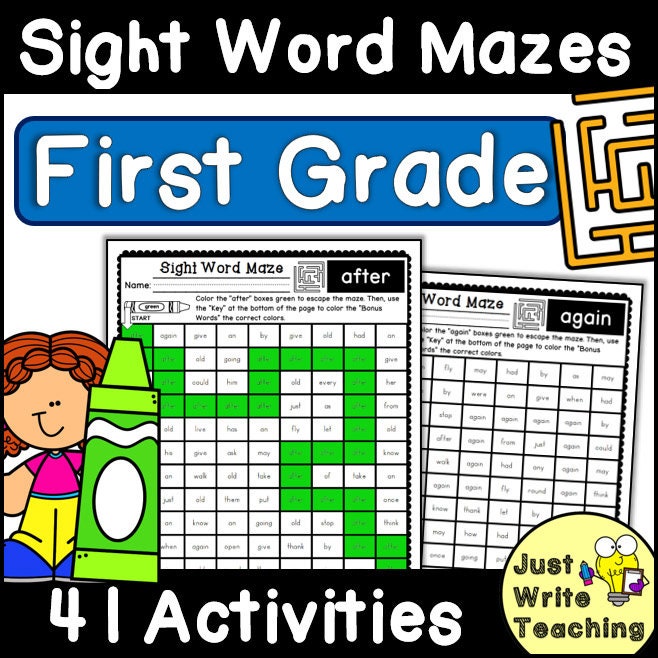 First Grade Sight Word Mazes - Etsy