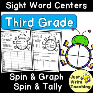 Third Grade Sight Word Centers - Spin Graph and Tally - Etsy