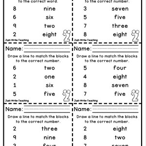 Number Match Task Cards - First Grade Math Centers - Etsy
