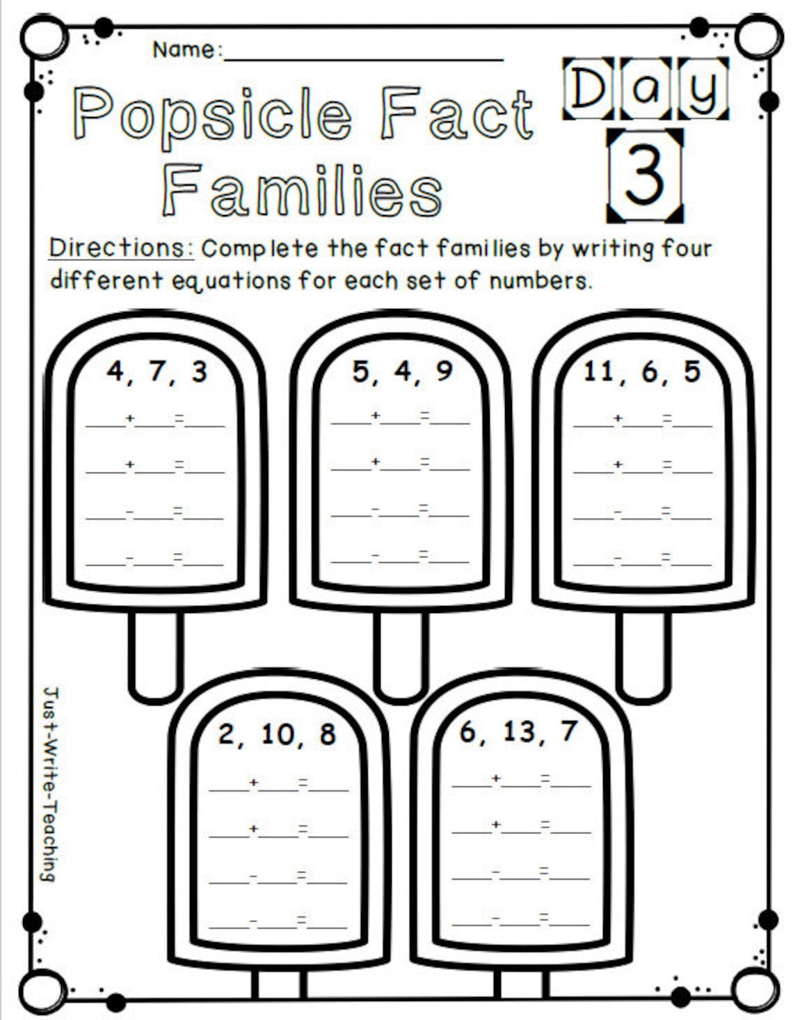 Summer Math Packet Rising Second Grade (first Grade Review) 50 Sheets ...