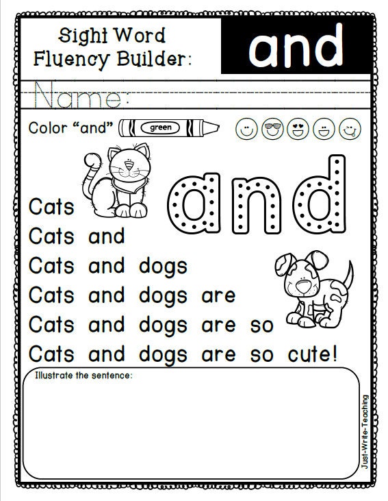 Sight Word Fluency Builders (dolch Pre-primer) - Etsy