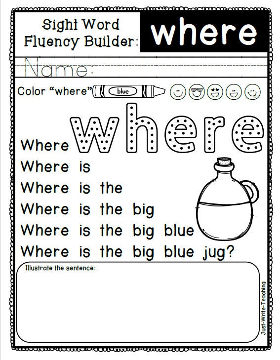 Sight Word Fluency Builders (dolch Pre-primer) - Etsy