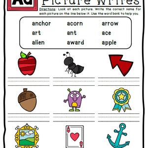 Picture Writes Alphabet Activities A to Z Practice 26 Activities - Etsy 日本