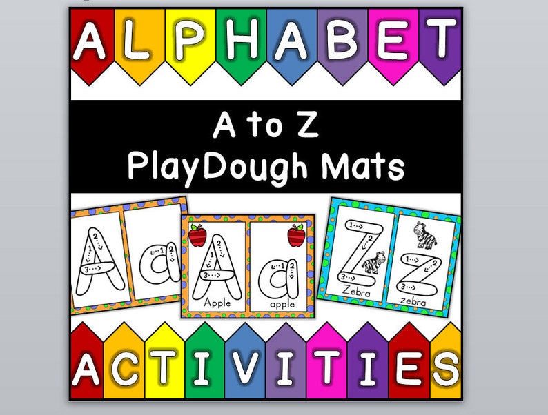 Playdough Mats Play-doh Mats - Alphabet Activities - A to Z (52 Mats ...