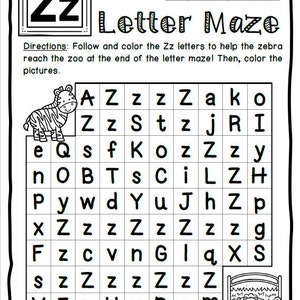 Letter Z Practice Games and Activity Pack - Etsy