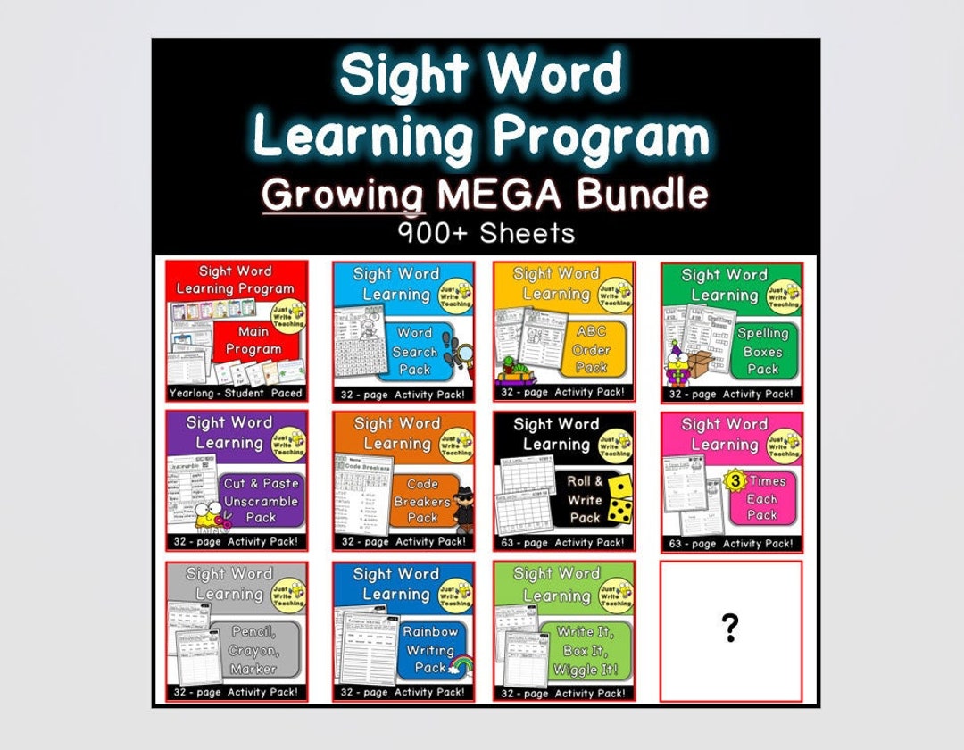 Dolch Sight Word Learning MEGA Bundle - Full Year Program - Etsy
