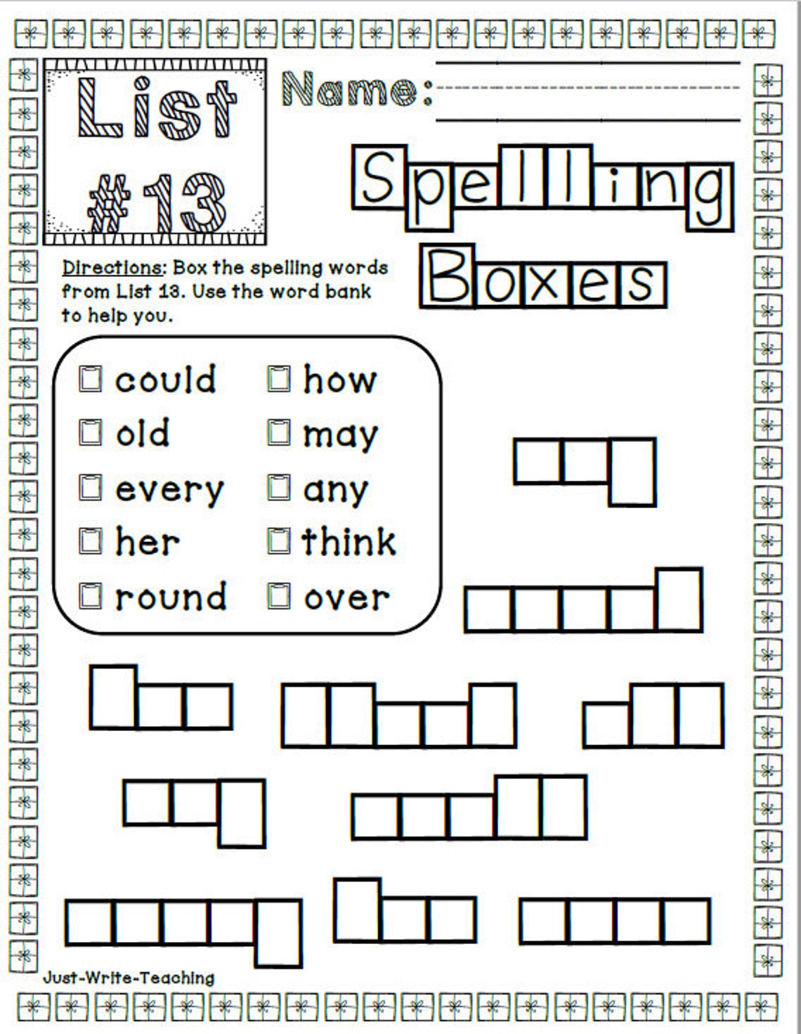 Sight Word Spelling Boxes Activity Pack - 32 Activities! - Etsy