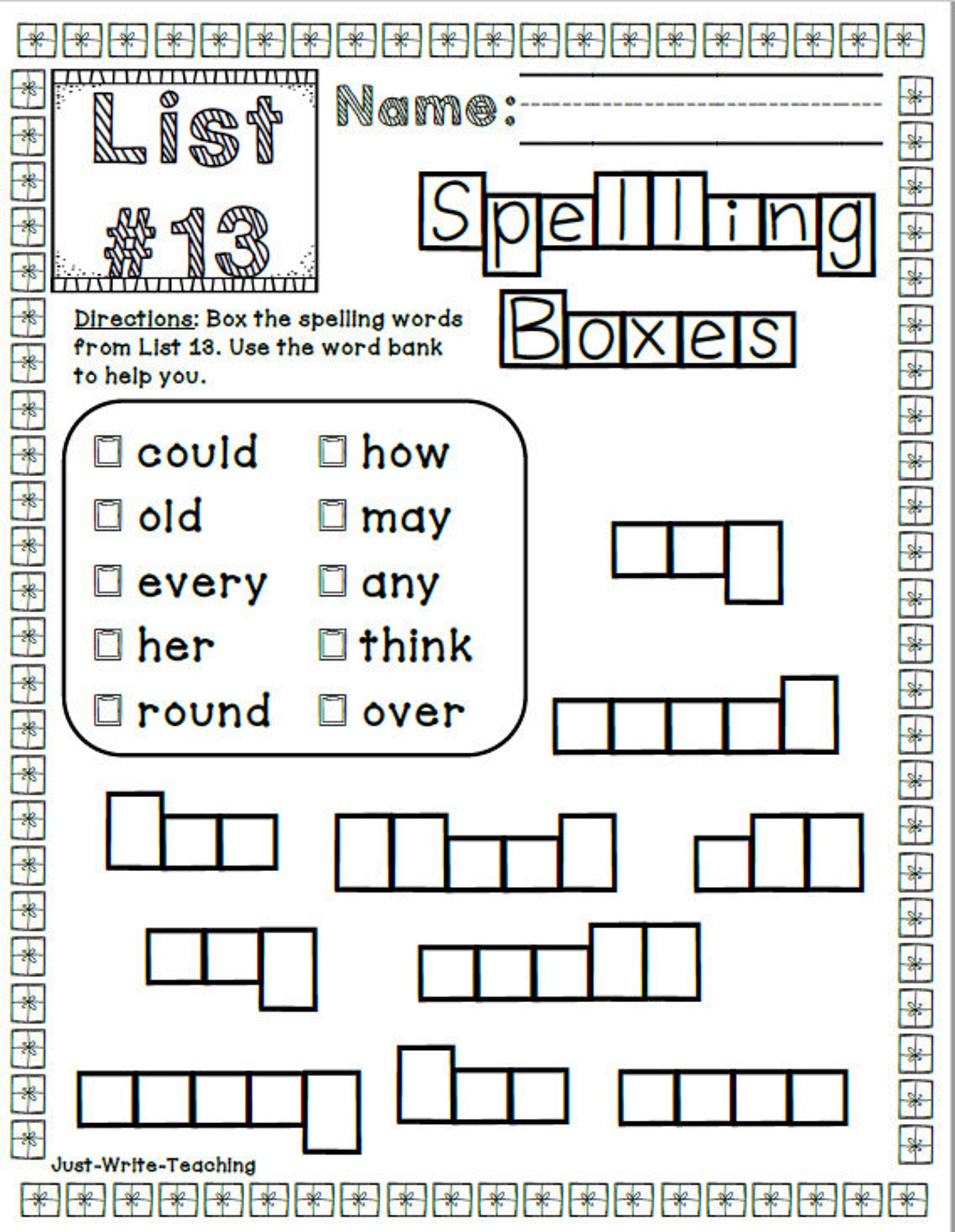Sight Word Spelling Boxes Activity Pack - 32 Activities! - Etsy