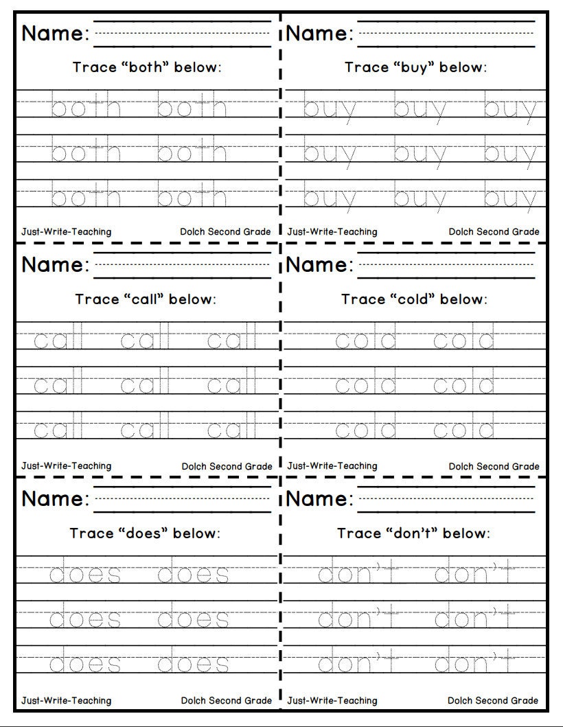 Dolch Second Grade Sight Word Task Cards - Etsy
