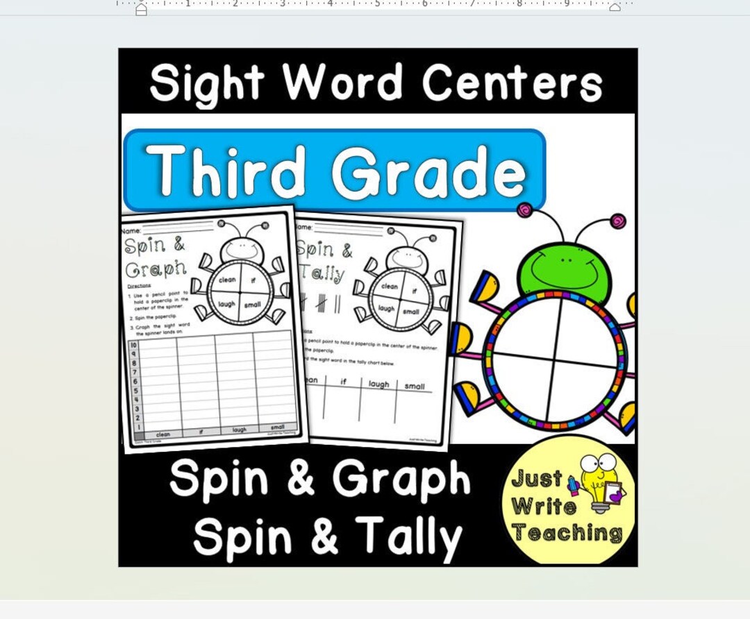 Third Grade Sight Word Centers - Spin Graph and Tally - Etsy