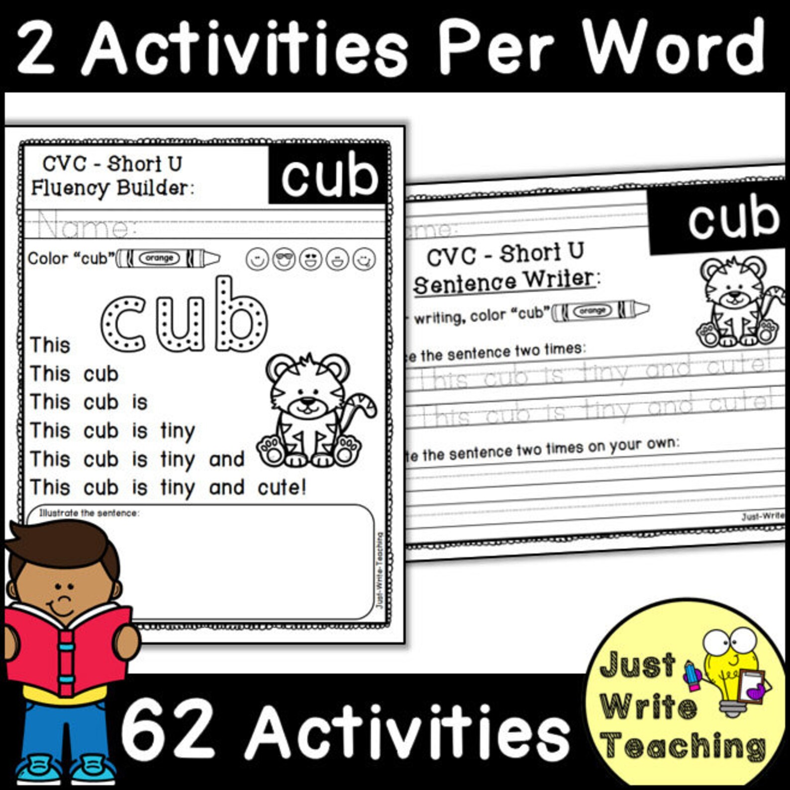 Reading Fluency Builders - CVC Short U - Etsy