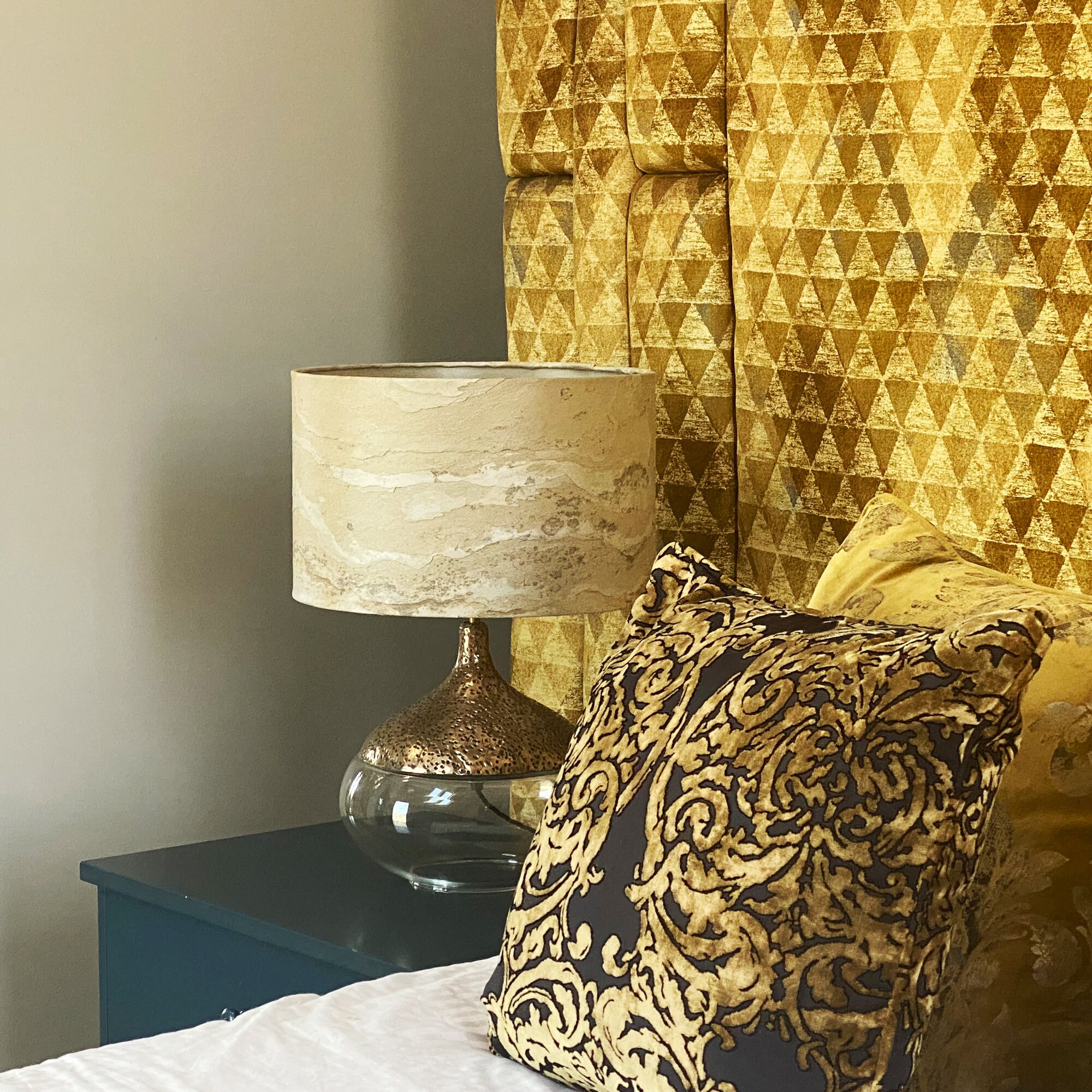 Tan Real Stone Veneer Translucent Lampshade | Etsy UK