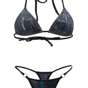 Black Python Bikini Set | Thong Bikini - Etsy