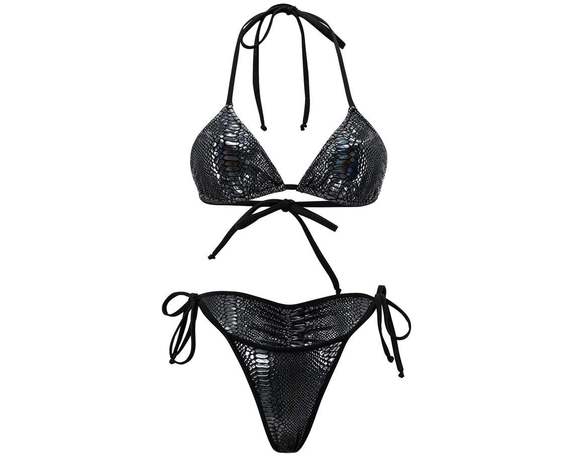 Siren Black Python Bikini Set - Etsy