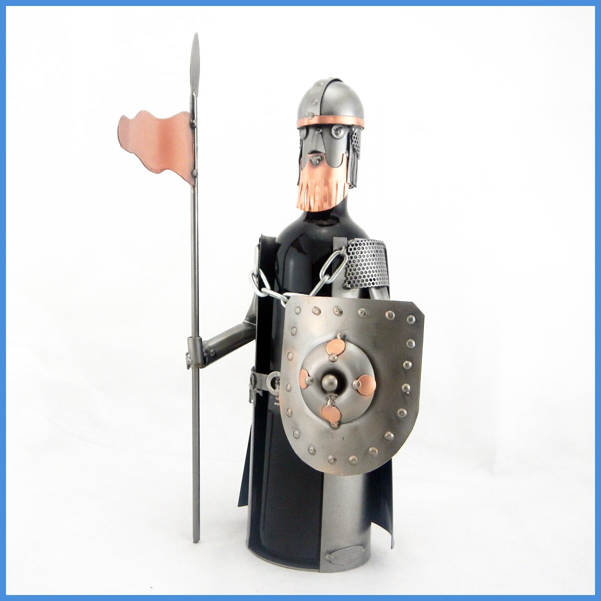 Knight Bottle Holder Armor With Copper Inlays Handcrafted Sculpture ...