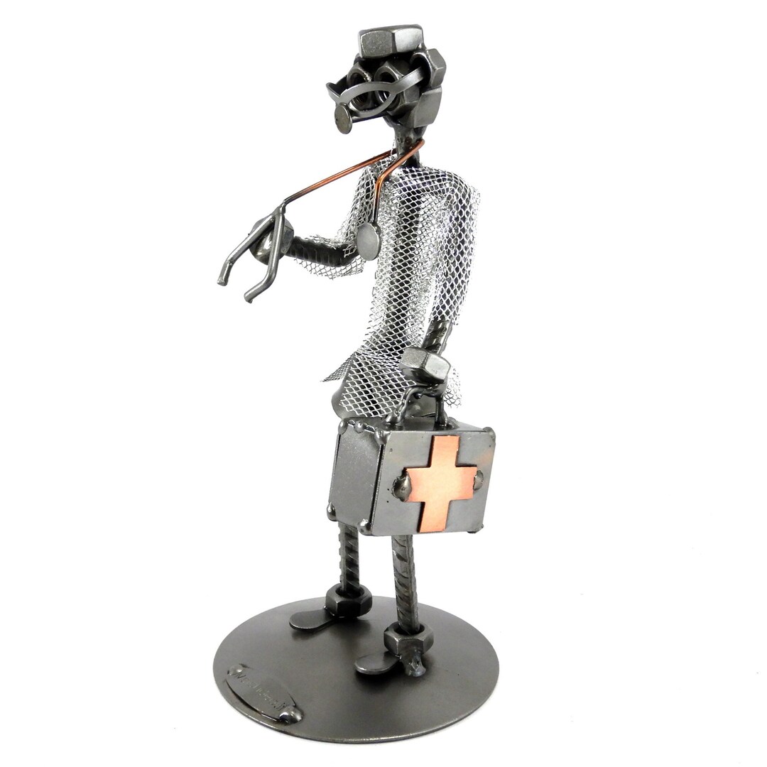 DOCTOR NURSE MEDIC Handmade Recycled Metal Sculpture, Made in Italy ...
