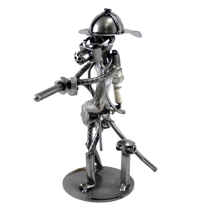 Fireman Firefighter Handmade Recycled Metal Sculpture, Made in Italy ...