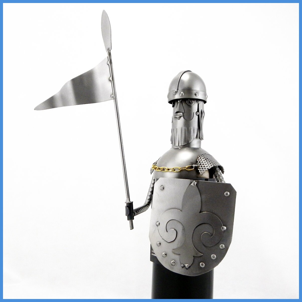 KNIGHT BOTTLE HOLDER Knight With Sword and Shield Artisan Sculpture ...