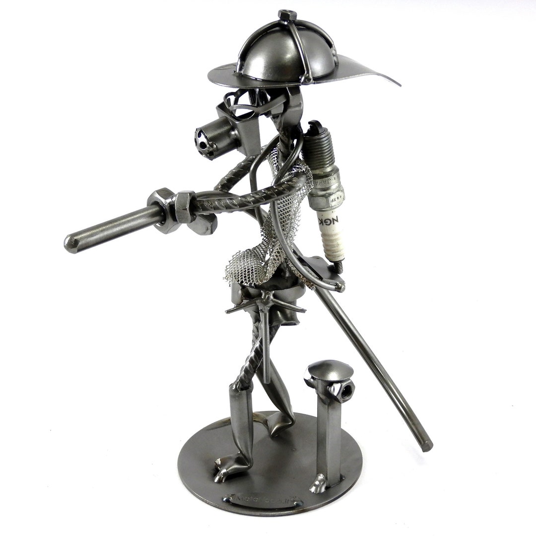 Fireman Firefighter Handmade Recycled Metal Sculpture, Made in Italy ...