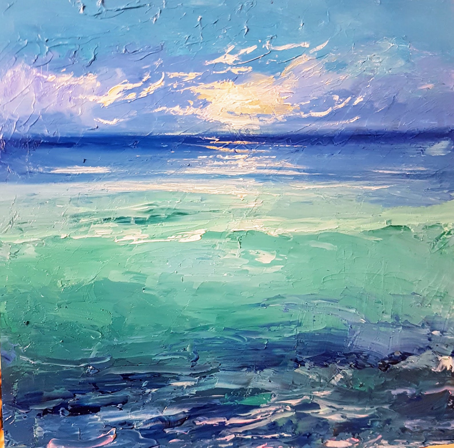 Big Wave Painting Original Impasto Oil Art Ready to Hang Large - Etsy