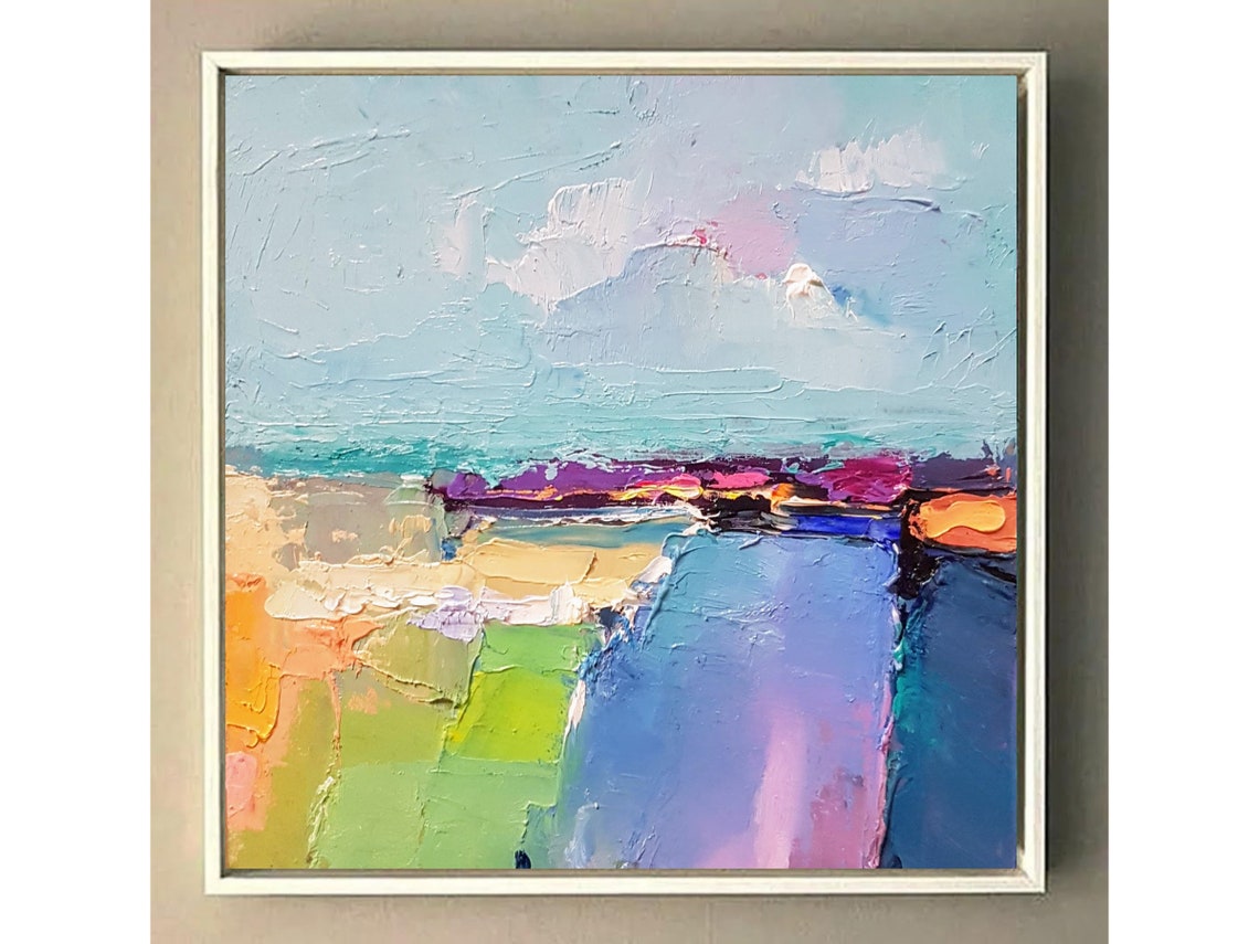 Colorful Abstract Landscape Art Original Oil Painting on - Etsy