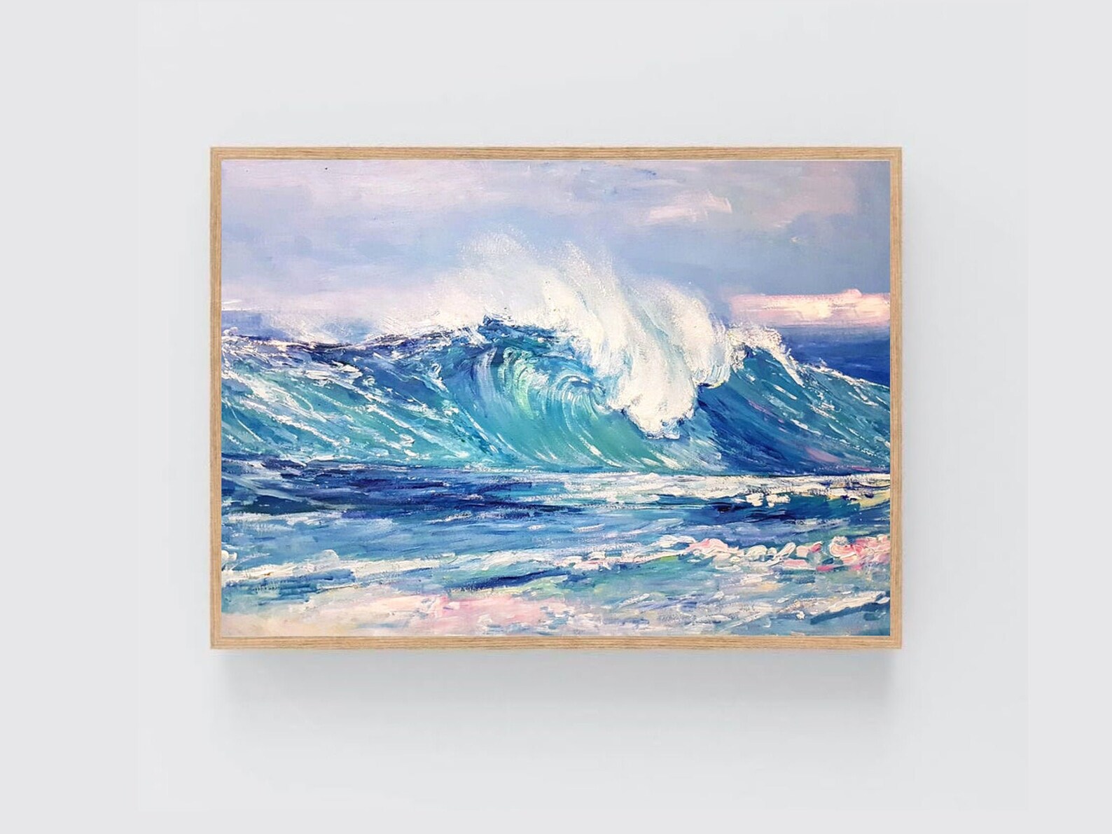 Cold Ocean Big Wave Art Original Texture Oil Painting on | Etsy