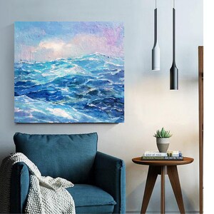 Deep Ocean Painting Original Texture Oil Artwork on Canvas Ready to ...