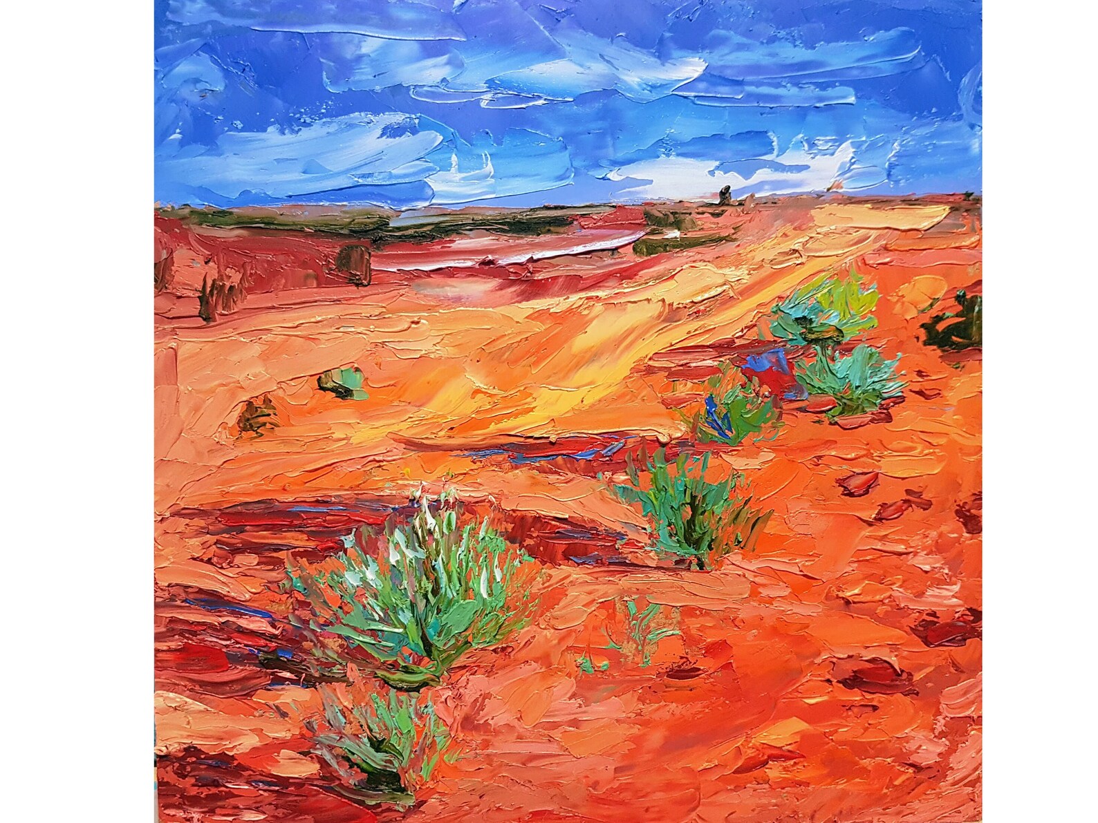 Arizona art Landscape Desert Painting Original Impasto oil | Etsy