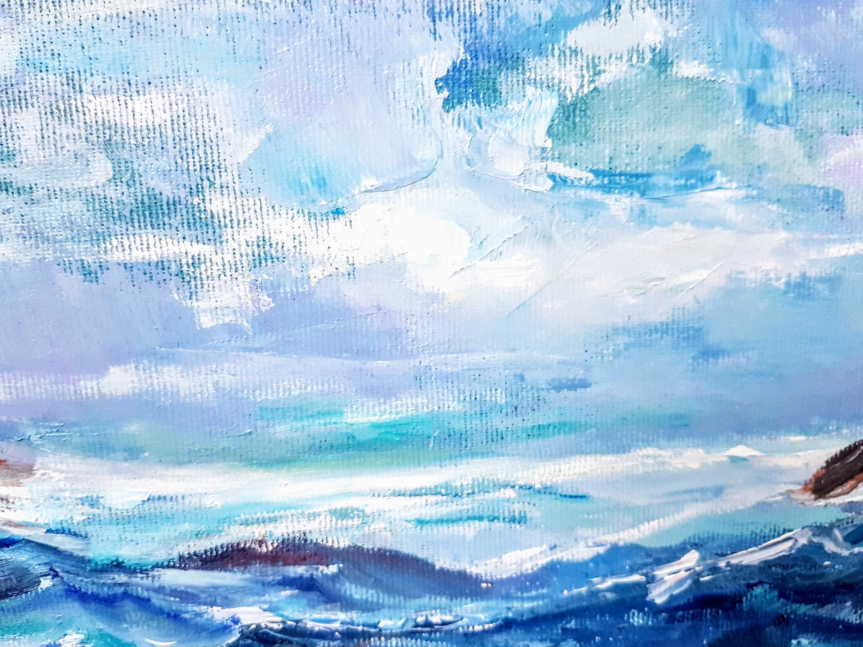 Large Night Sea Impasto Oil Painting on Linen Canvas Modern - Etsy