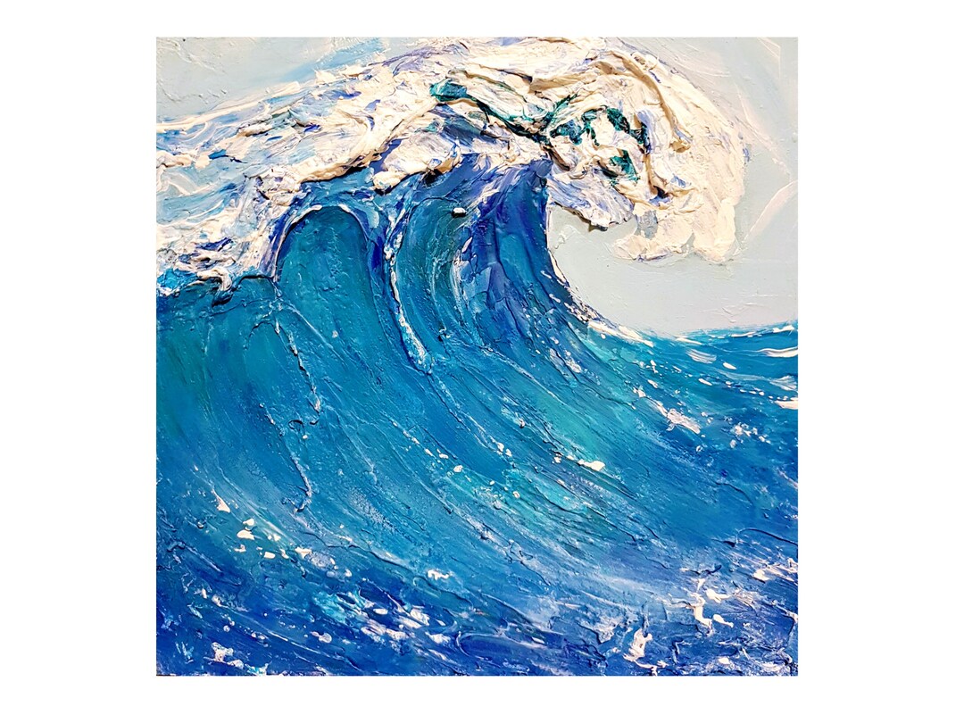 Big Wave Painting Original Impasto Acrylic Artwork 3d Texture Seascape ...