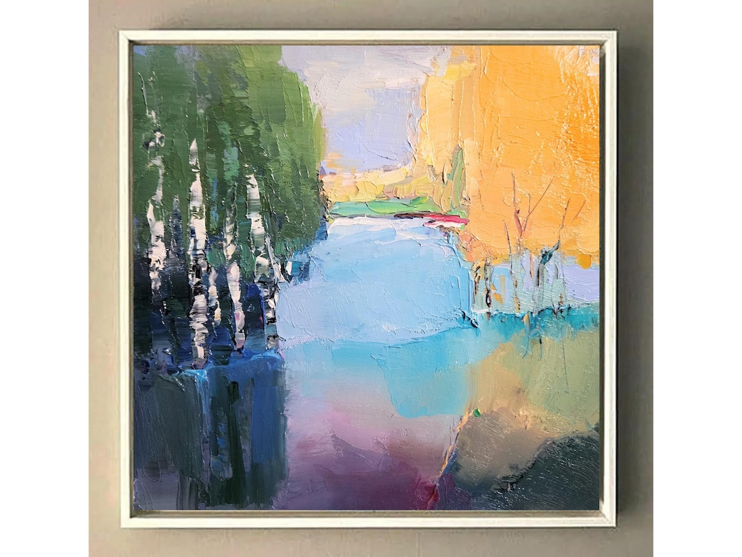 Colorful Abstract Landscape Art Original Oil Painting on Canvas ...