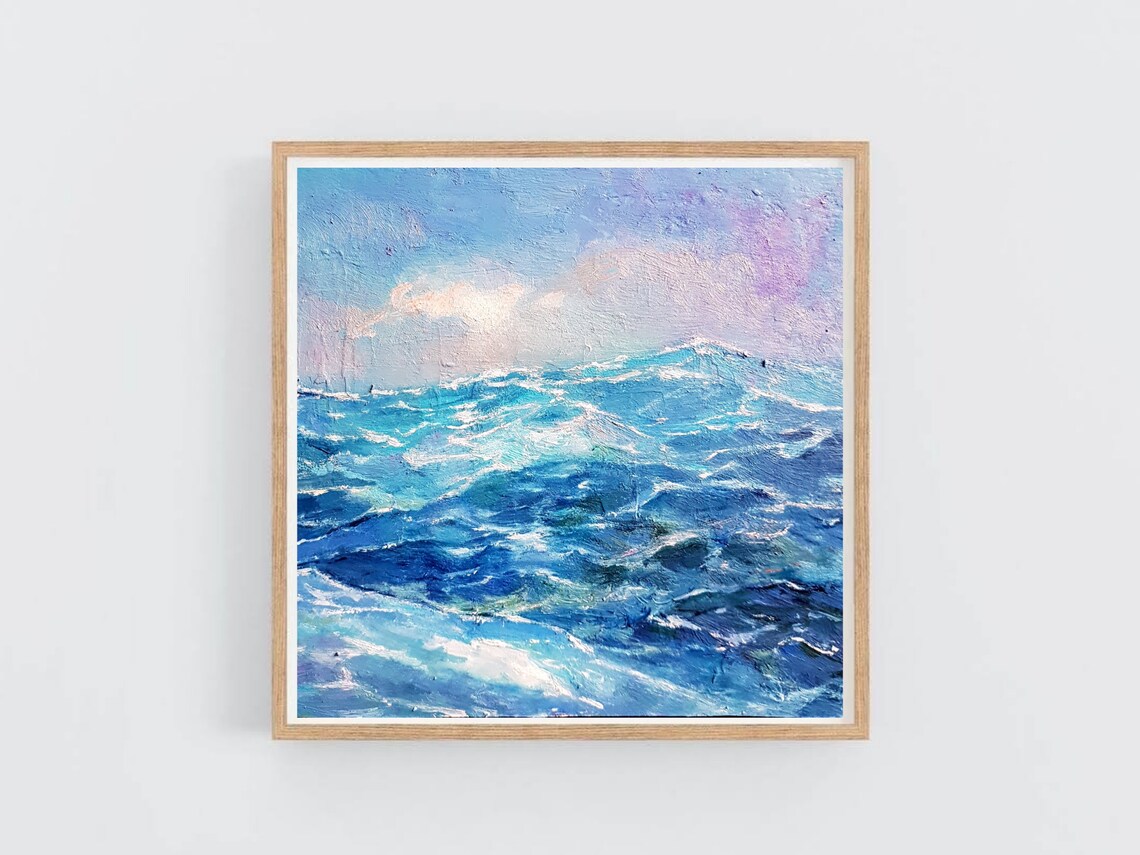 Deep Ocean Painting Original Texture Oil Artwork on Canvas - Etsy