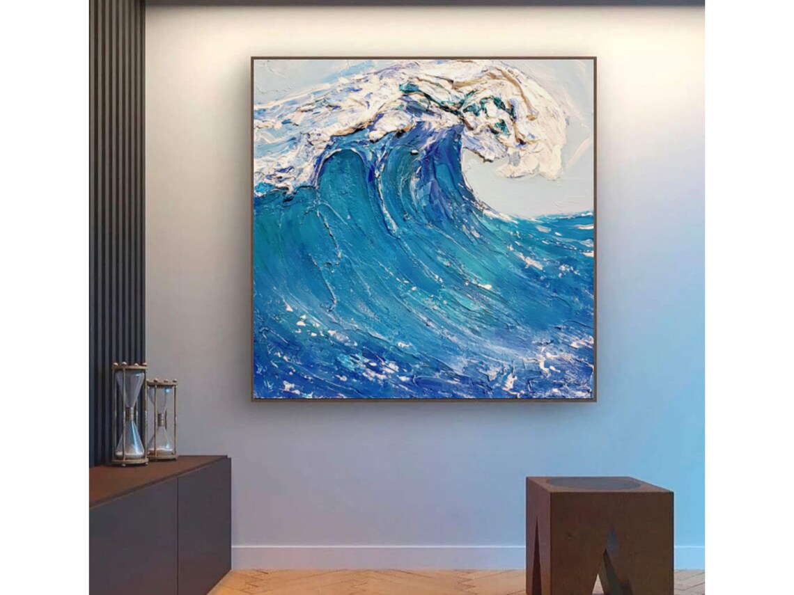 Big Wave Painting Original Impasto Acrylic Artwork 3d Texture | Etsy