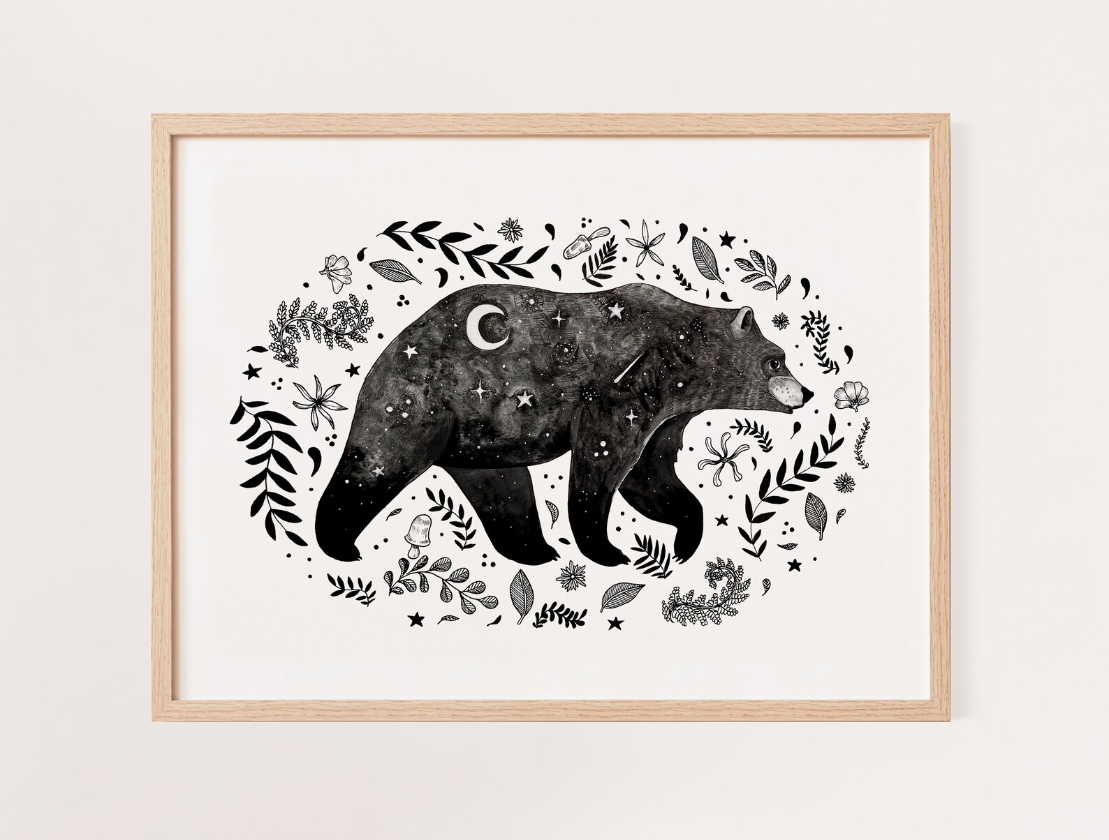 Bear Print Black Bear Print Bear Art Bear Illustration - Etsy