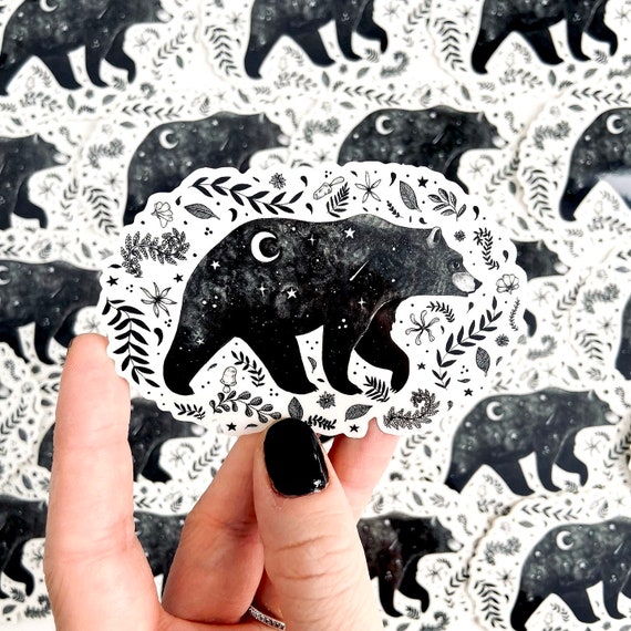 Bear Sticker Bear Laptop Sticker Water Bottle Sticker | Etsy