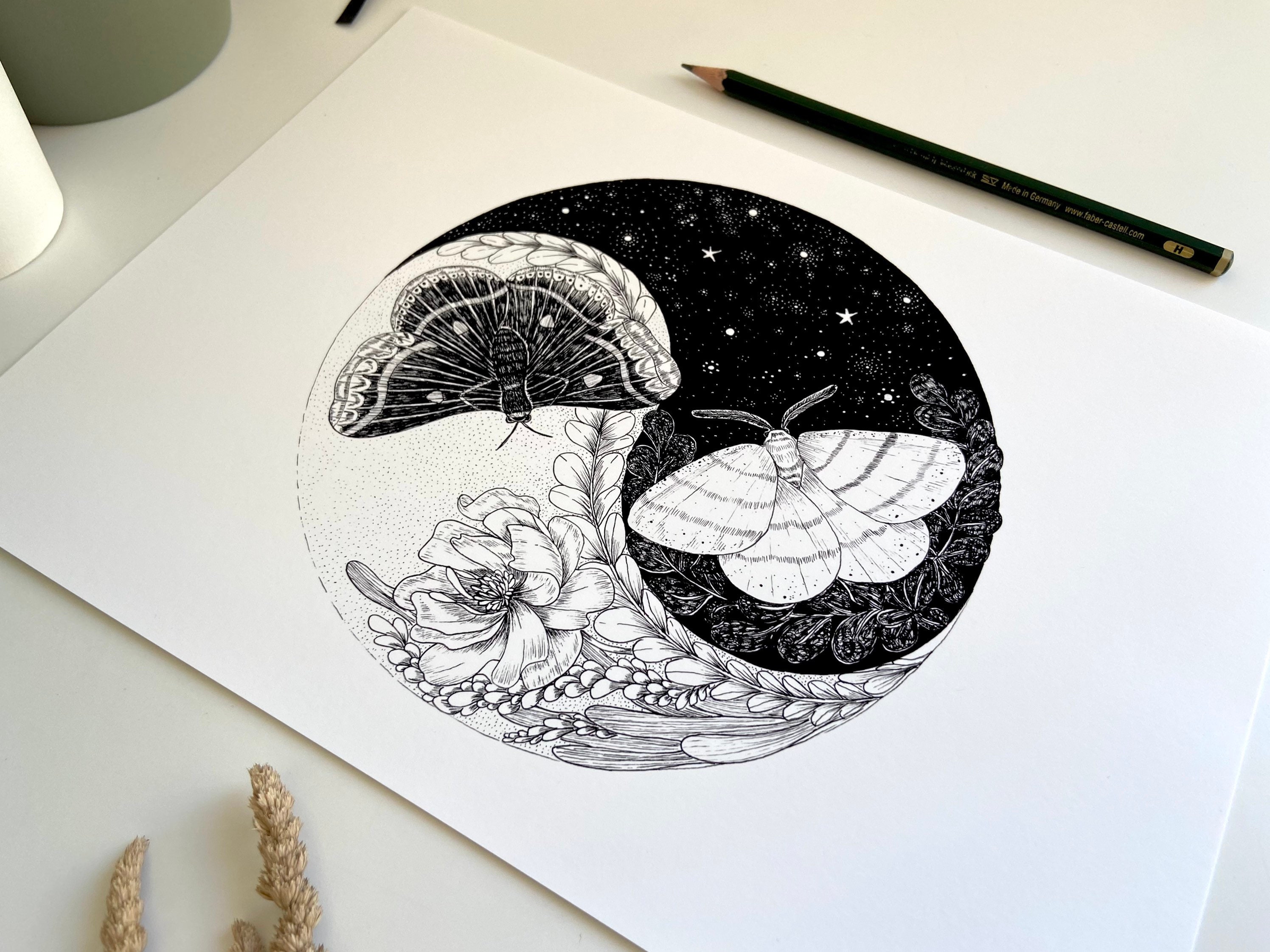 Yin Yang Print, Yin Yang Poster, Black and White Yin and Yang Print ...