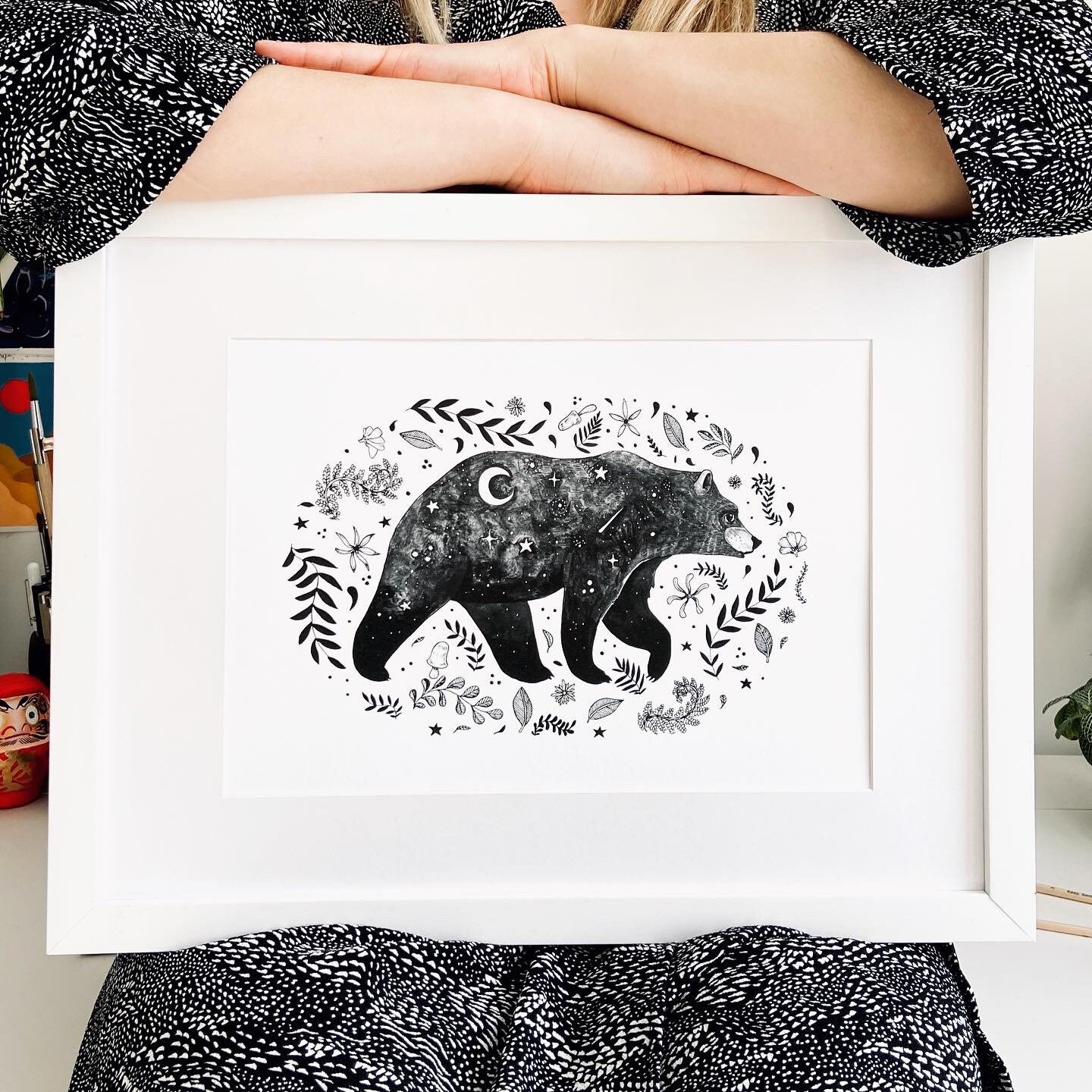 Bear Print Black Bear Print Bear Art Bear Illustration - Etsy Singapore